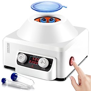 Mxmoonant Centrifuge Machine LCD Display Digital Desktop Electric Centrifuges, with Time & Speed Adjustable, 10ML*6 Rotors for Lab School Science Plasma Research (900-1-Plus) (Green)