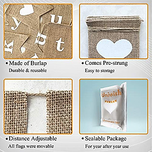 Uniwish Thank You Banner Burlap Sign for Wedding Pictures Rustic Baby Shower Hanging Bunting Garland Engagement Photo Props