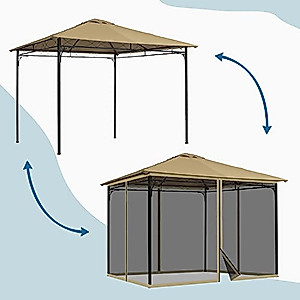 BPS Gazebo Netting Screen Replacement Universal 4-Panel Sidewalls for Backyard, Patio, Garden,Outdoor (Only Netting)