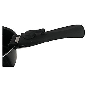 lzteck 2 Sets Removable Handle Black, Twins Pack Detachable Handle, Clip Handle, Universal Detachable Handle, Replacement Handle, Pot Woks Frying Pan Stockpot Handle,Anti-Scalding