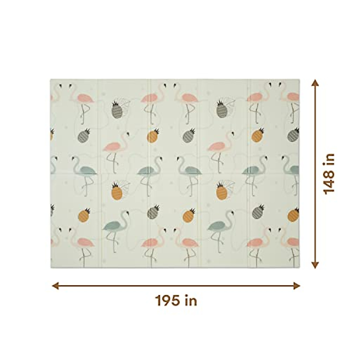 Childlike Behavior Baby Floor Play Mat for Babies and Toddlers - 77x58-Inch Waterproof Crawling Thick Play Mat - Reversible Foam Mat for Indoor or Outdoor - Foldable Padded Baby Floor Mats - Flamingo