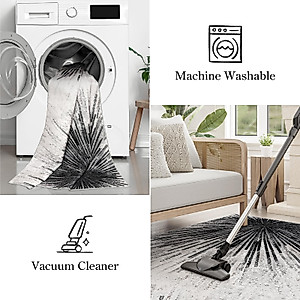 Lahome Modern Black 8 x 10 Area Rugs for Living Room - Washable Non-Slip Backing Large Rug Ultra-Thin Stain Resistant Dining Room Rugs for Under Table, Abstract Print Soft Rug for Bedroom Office