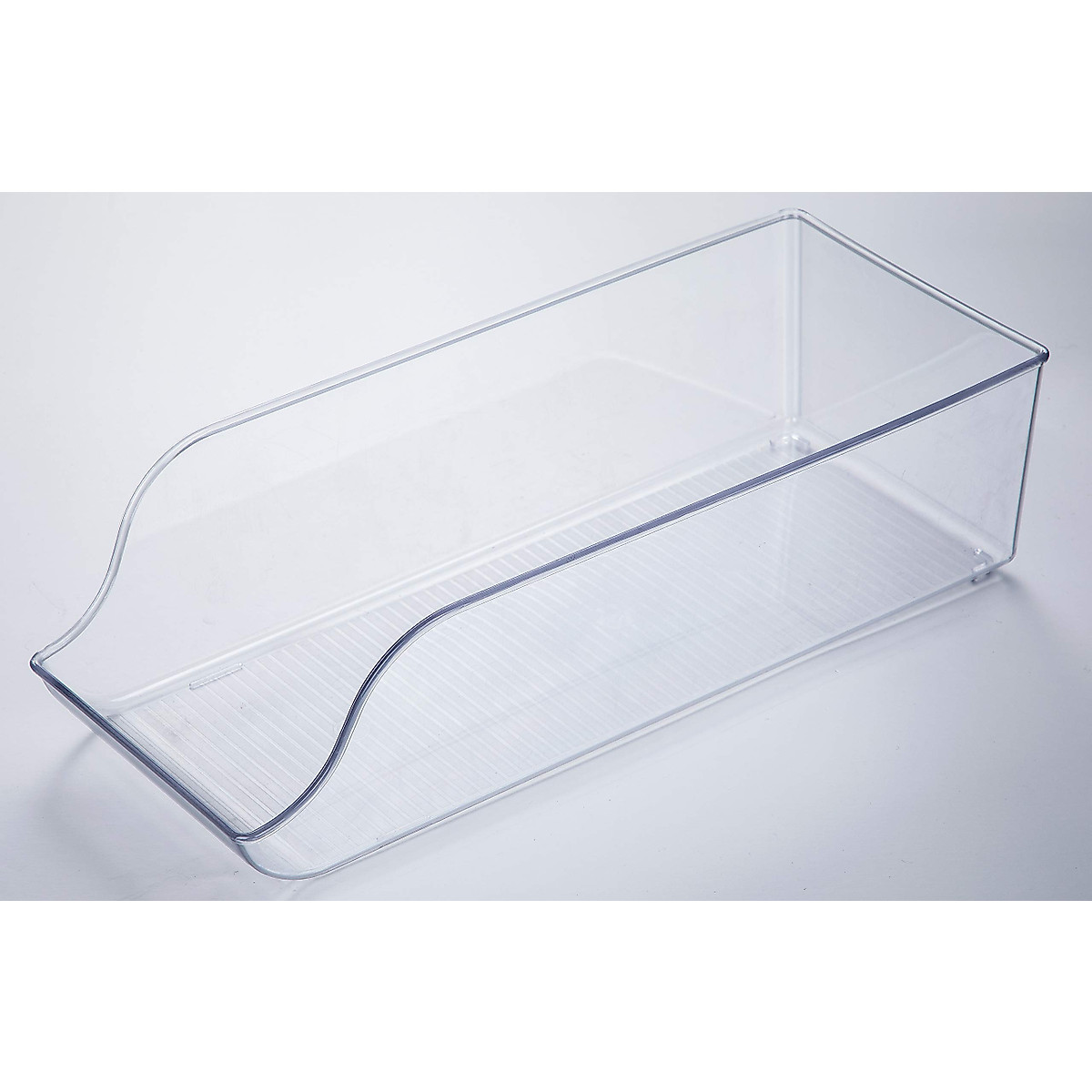 Set of 2 - JinaMart Refrigerator Organizer Bin Pop Soda Can Beverage Holder for Fridge, Kitchen, Countertops, Cabinets - Clear Plastic Can Dispenser and Canned Food Pantry Storage Rack (Without Lid)