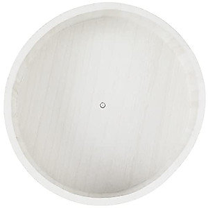 iDesign Renewable Paulownia Wood Collection Tall Turntable Organizer, 10.5" x 4" x 10.5", White Wash