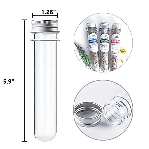 BTSD-home 29x150mm(70ml) Plastic Test Tubes with Screw Caps for Gumball Candy Storage, Bath Salt Vials, Hot Cocoa Containers, Bridal Shower, Baby Shower, Wedding, Kids Birthday Party Favors（30 Pack）