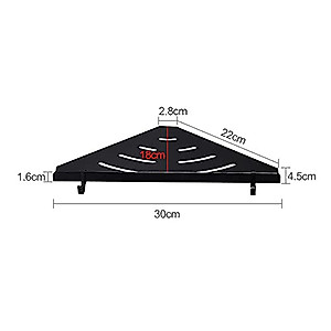 FVRTFT Shower Caddy Corner Shower Shelves Wall Mounted Shower Rack with hook Black No Drilling Self Adhesive space aluminum for bathroom-2 tier