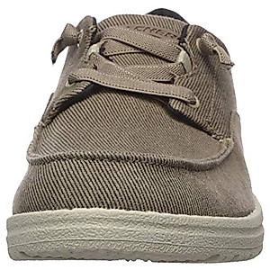 Skechers Men's VOLGO Slip ON Melson Canvas Slip-On Moccasin Shoe, Brown, 12 Medium US