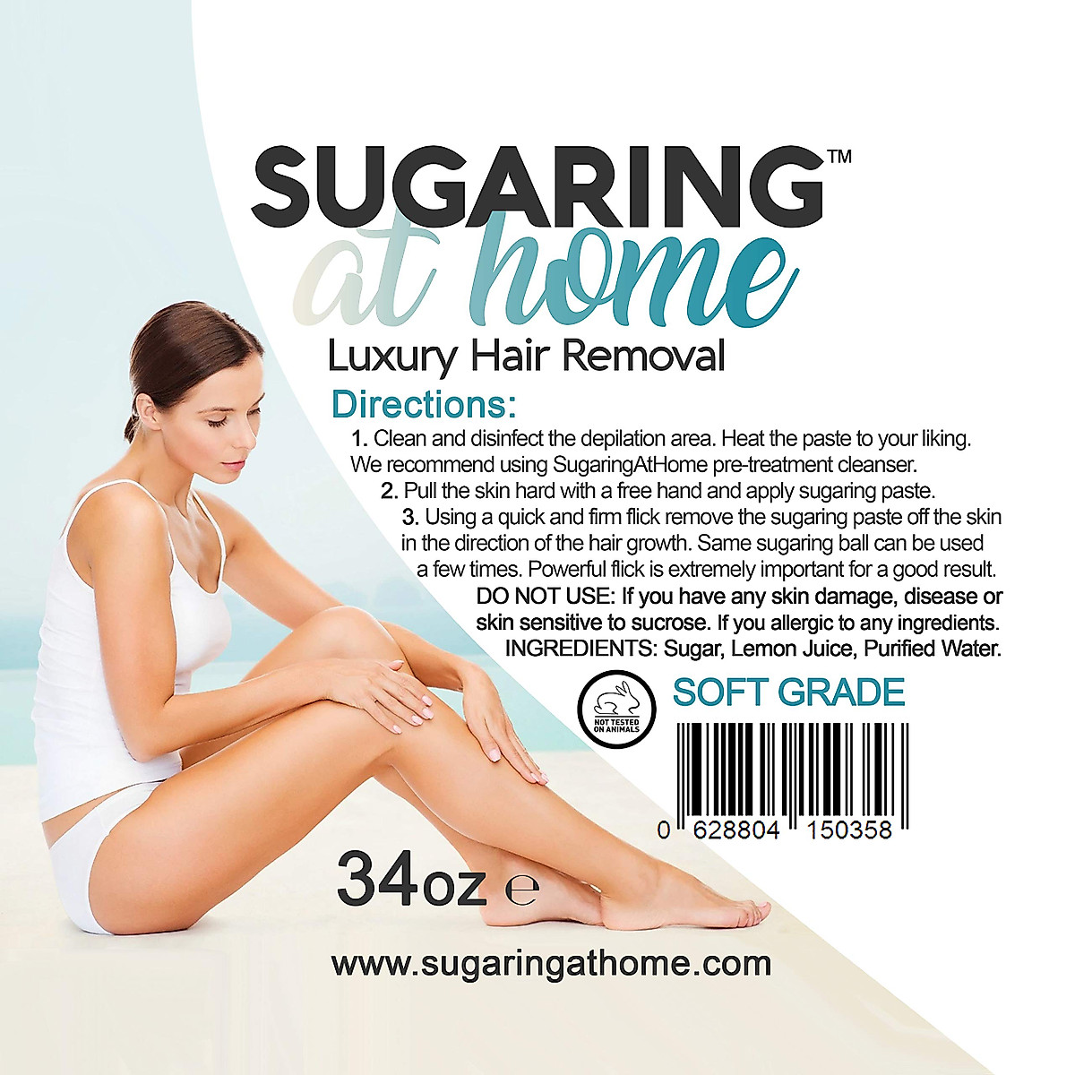 Sugaring for Strips, Bondage, Applicator Made for Legs, Back, Chest 34 Oz.