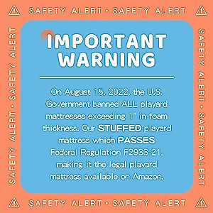 Stuffed®️ Waterproof Pack and Play Mattress, Tri-fold Travel Pack n Play Mattress Pad, Playard Mattresses, Toddler Playpen Mattress, Mini Crib Mattress Nap Mat Foldable, 38 x 26 inch