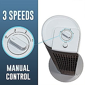 Mainstay FZ10-19MW 28 Inch 3 Speed Compact Oscillating Tower Fan with Auto Shutoff, White (Renewed)