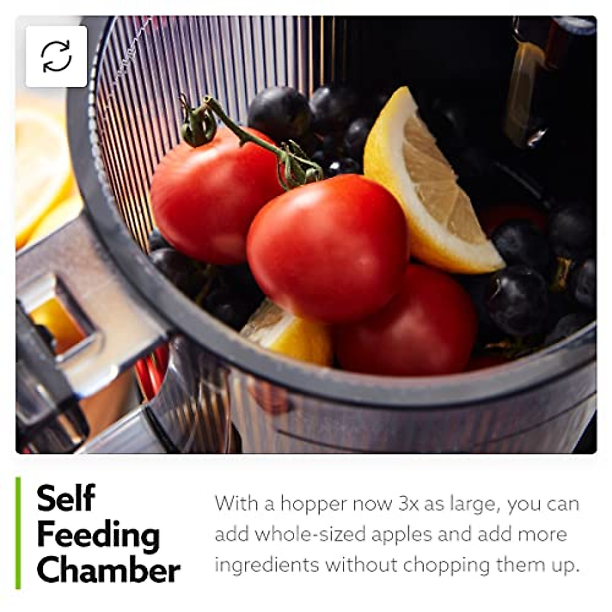 Hurom H-200 Easy Clean Electronic Juicer Machine (Black) - Self Feeding Slow Juicer w Big Mouth Hopper to Fit Whole Fruits & Vegetables - Healthy Living - Rinse Clean No Scrub BPA Free Easy Assembly