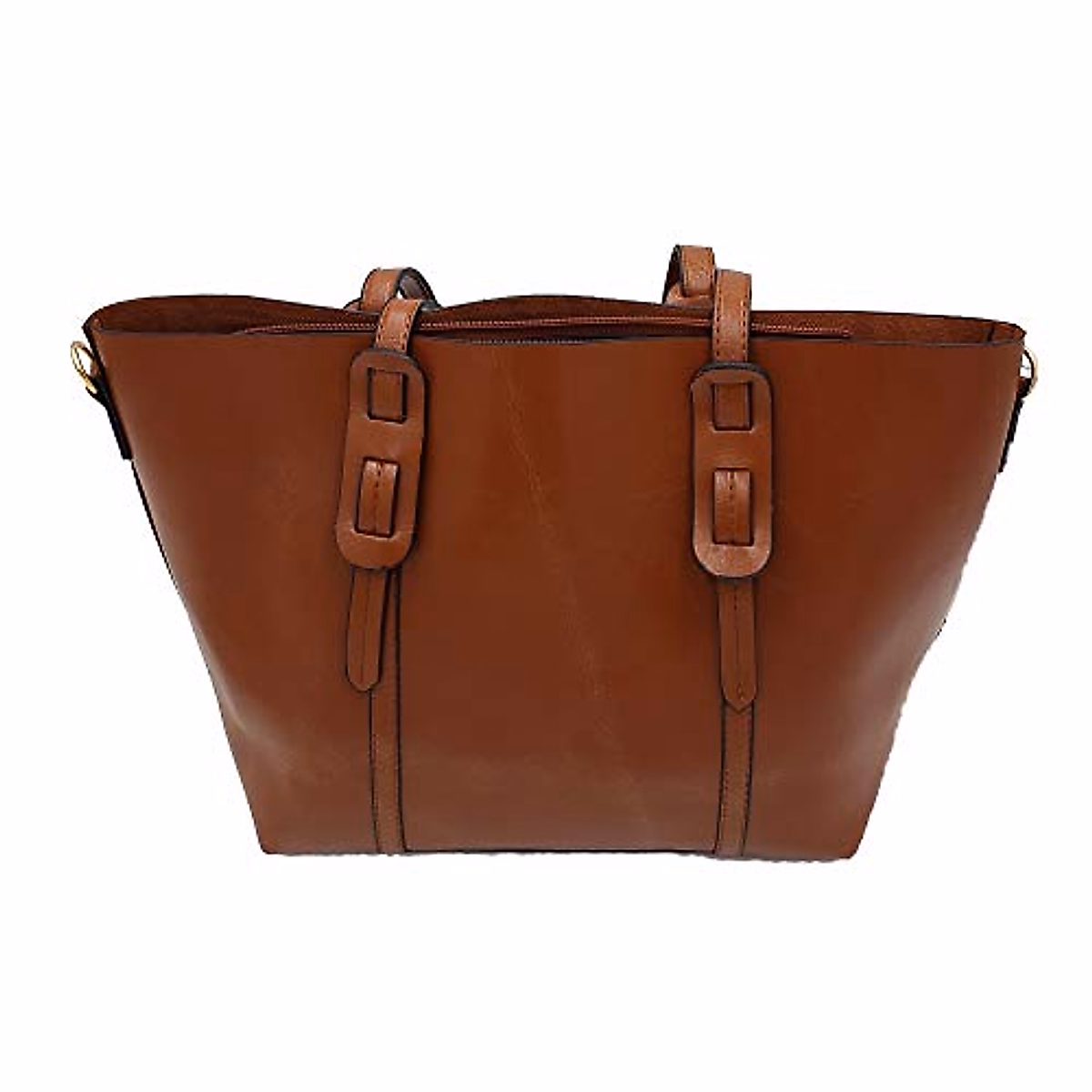 Orchid Bay - Women’s Vegan Leather Bucket Hobo Bag, Crossbody Purse, Top Handles and Shoulder Satchel, with Zipper. (Brown)