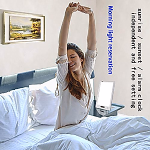 JUXLamp® Light Therapy Wake-up lamp, Sunrise Alarm Clock 3 Color Temperature 12000lux Sun lamp Restorative Strength, Focusing Attention (DP-02)