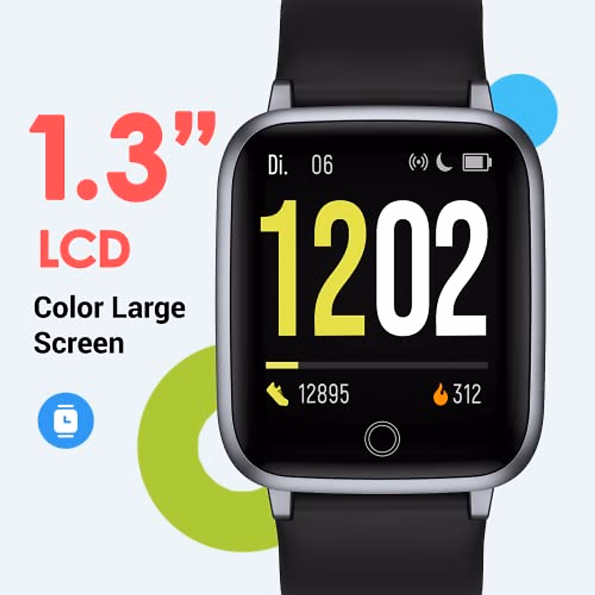 KALOC Smart Watch for Women Men, Fitness Tracker with Heart Rate Monitor & Sleep Tracking, Calorie Waterproof Activity Tracker Pedometer, Color Screen Fitness Watch Compatible with iPhone & Android