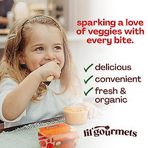 lil’gourmets Organic & Fresh Veggie-Rich Baby Food, Clean Label Project Purity Award Winner, For 6+ Months, 3.5oz Cups (Variety Pack of 18))