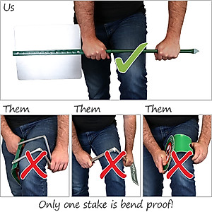 SmartSign 12 x 10 inch “Be Considerate - Don’t Walk Through The Flowers” LawnBoss Yard Sign with 3 foot Stake, 40 mil Laminated Rustproof Aluminum, Green, Black and White, Set of 1, Made in USA