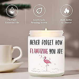 Afterprints Flamingo Scented Candle - Birthday Gifts for Women Friends, Inspirational Cheer Up Gift for Best Friends Bestie Sister Coworker, Christmas Graduation Leaving Candle Present