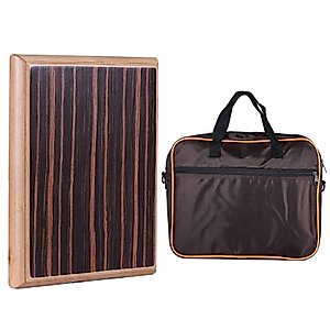 summina Compact Travel Box Drum Cajon Flat Hand Drum Percussion Instrument with Adjustable Strings Carrying Bag