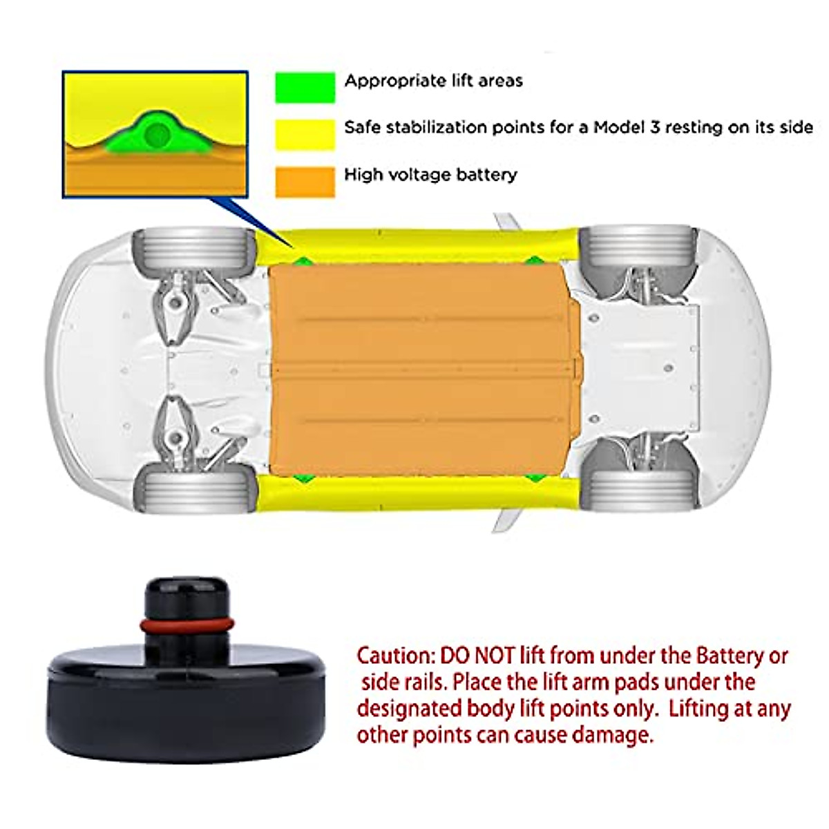 Lifting Jack Pad Compatible with Tesla Model 3 S X Y, Lift Point Adapter (4pcs) with Storage Bag