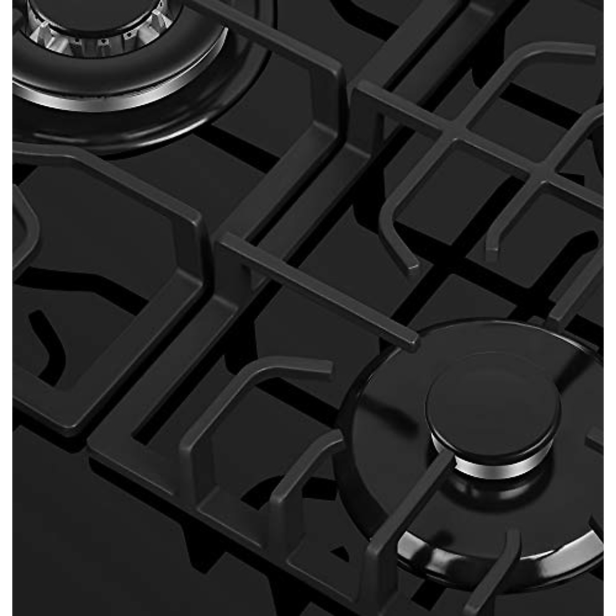 Empava 30 in. Gas Stove Cooktop 5 Italy Sabaf Sealed Burners NG/LPG Convertible in Black Tempered Glass, 30 Inch