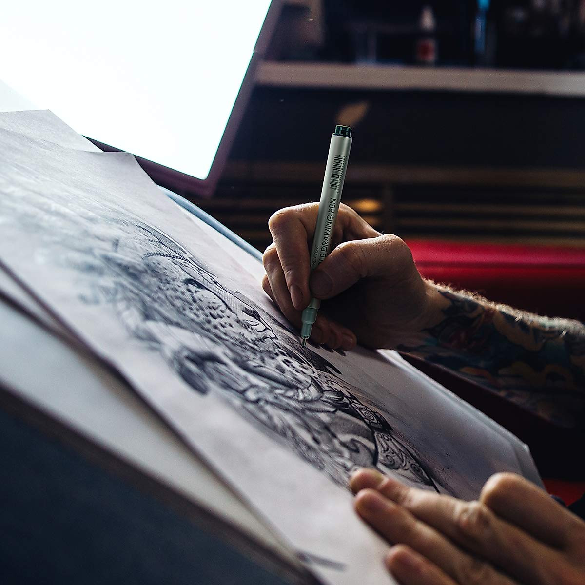 PANDAFLY Precision Micro-Line Pens, 10 Size Black Micro-Pen Fineliner Ink Pens, Waterproof Archival Ink Multiliner Pens for Artist Illustration, Calligraphy, Sketching, Technical Drawing