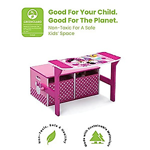 Delta Children Kids Convertible Activity Bench - Greenguard Gold Certified, Disney Minnie Mouse