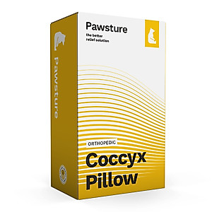 Premium Coccyx Chair Seat Pillow for Your Desk at Work, Home Office, in The Car and for Gaming - Orthopedic, Ergonomic Memory Foam Coccyx Cushion with Non-Slip Bottom (Gray)