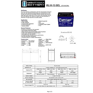 Mighty Max Battery 12V 18AH Gel Replacement Battery for Odyssey PC680