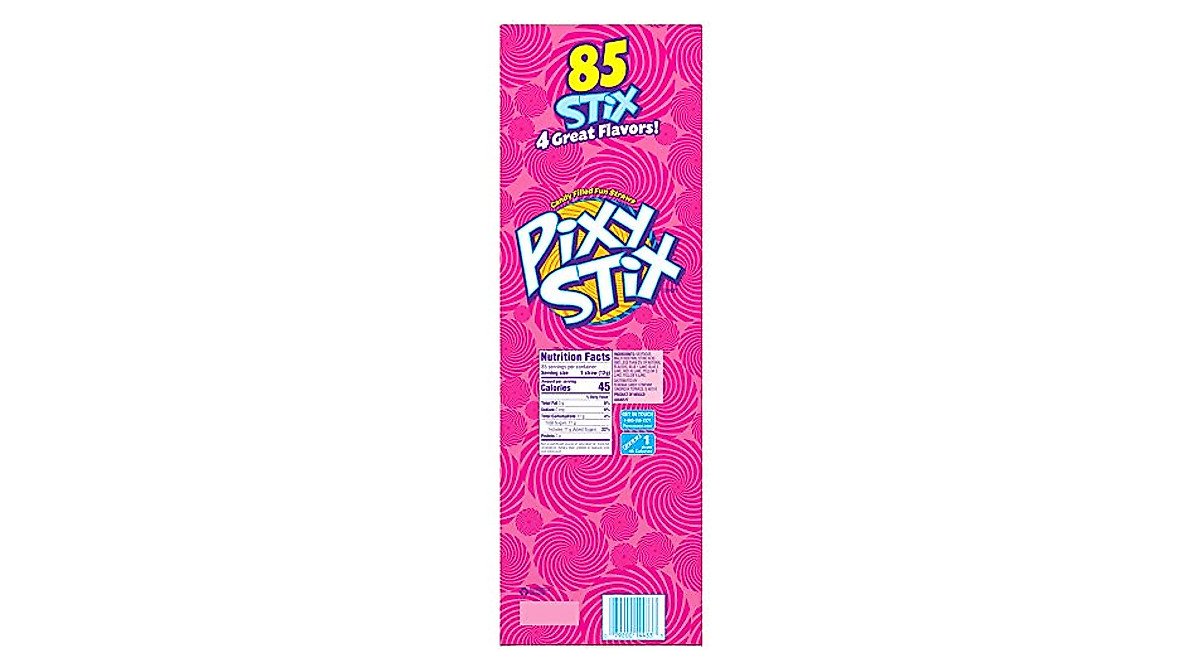 Pixy Stix Candy Filled Fun Straws - 85 Count of Grape & Orange