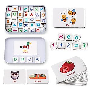 Coogam Magnetic Letters Numbers Alphabet Fridge Magnets ABC 123 Educational Toy Set Preschool Learning Spelling Counting Uppercase Lowercase Math for 3 4 5 Years Kid Toddler