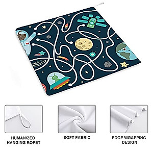 Lurnise Hand Towel Planet Hand Towels Dish Towel Lanyard Design for Bathroom Kitchen Sports