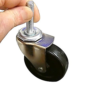 Shepherd Hardware 9344 2-Inch Threaded Stem Casters, 5/16-Inch Stem Diameter, 80-lb Load Capacity, (Pack of 2) , Black