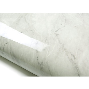 ROSEROSA Peel and Stick PVC Faux Marble Self-Adhesive Wallpaper Covering Counter Top Shelf Liner Carrara (PGS4133 : 2.00 Feet X 6.56 Feet)