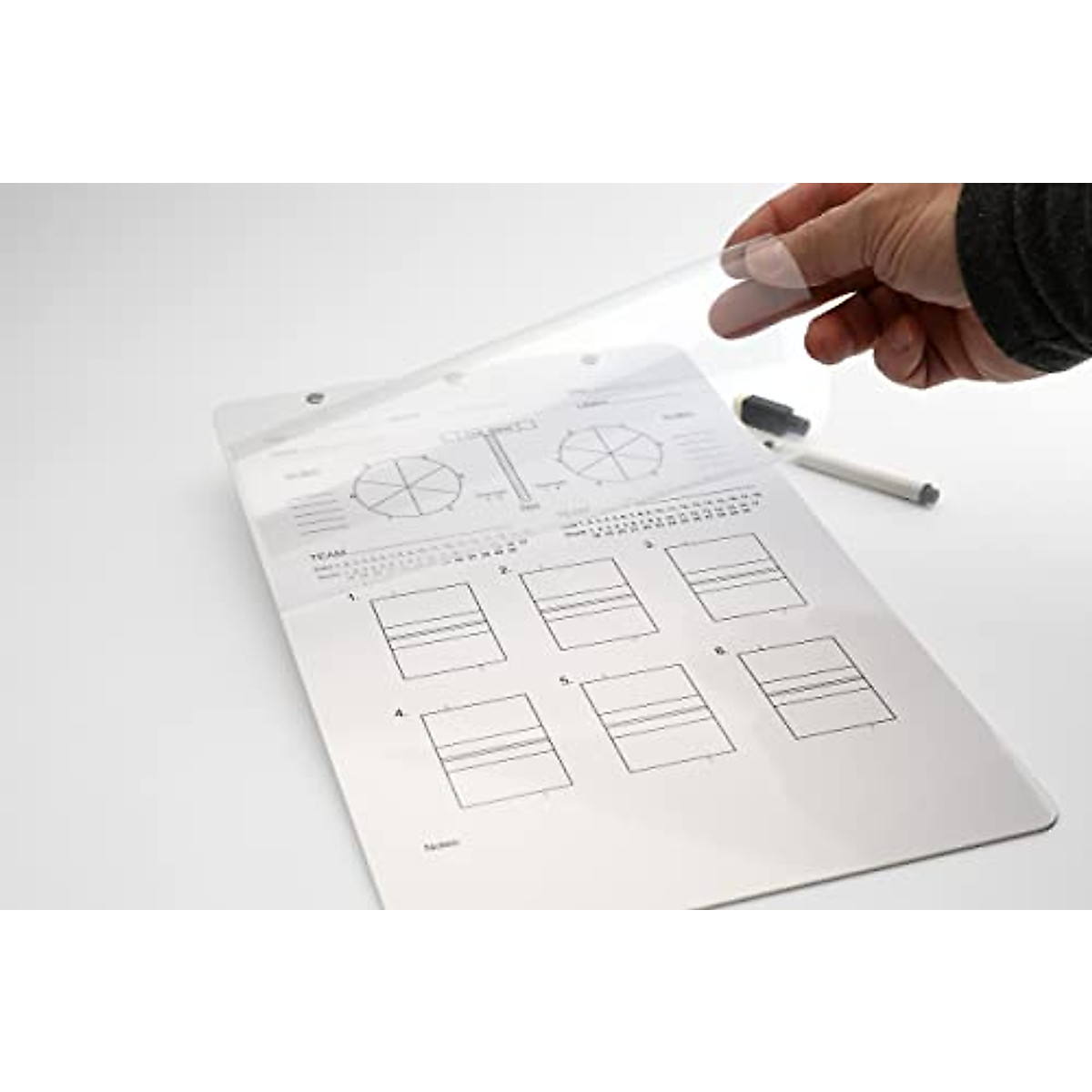 Tandem Sport Volleyball Coaches Deluxe Clipboard - Double Sided Dry Erase Volleyball Coach's Clipboard with Dry Erase Marker - Plan Strategy, Visualize Plays - Volleyball Coaching Supplies