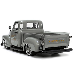 Jada Toys Just Trucks 1:24 1953 Chevy Pickup Die-cast Car Gray with Tire Rack, Toys for Kids and Adults