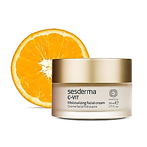Sesderma C-VIT Moisturizing Facial Cream Vitamin C Antioxidant for Dry Skin Luminosity Radiance, 1.7 Fl Oz