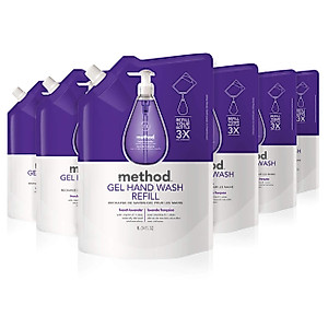 Method Gel Hand Soap Refill, French Lavender, Biodegradable Formula, 34 fl oz (Pack of 6)