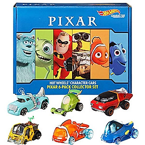 Hot Wheels Pixar Toy Character Car 6-Pack In 1:64 Scale, Collectible Set of Fan-Favorites From Disney and Pixar Movies