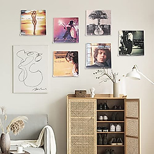 ReactDecor Clear Vinyl Record Wall Mount 6 pack - 12 Inch Acrylic Vinyl Record Shelf - LP Album Display Record Shelves - Vinyl Record Holder - 12” Floating Clear Vinyl Shelf - Vinyl Hangers For Wall