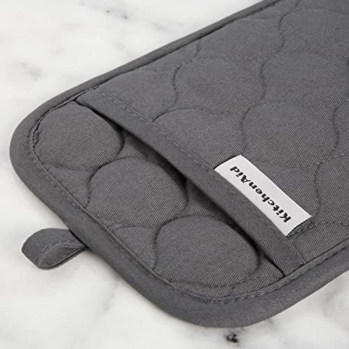 KitchenAid Onion Quilt KT OM PH Kitchen Towel, Oven Mitt & Potholder Set, Charcoal Grey