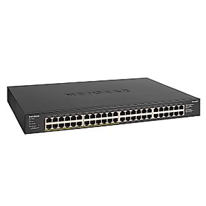 NETGEAR 48-Port Gigabit Ethernet Unmanaged Essentials PoE+ Switch (GS348PP) - with 24 x PoE+ @ 380W, Desktop or Rackmount