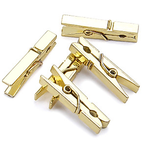 200 Pieces Photo Clips,Mini Rose Rold Plastic Utility Paper Clip Clothespins Clip