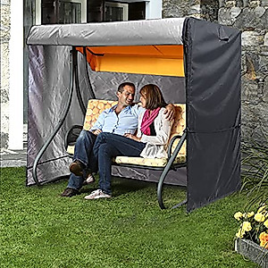 Patio Swing Cover, 3 Triple Seater Hammock Cover Garden Swing Cover Waterproof Hammock Glider Chair Cover Outdoor Swing Cover UV Resistant Swing Canopy Cover(81L x 49 D x 67 H inch)