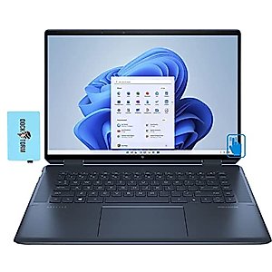 2022 Newest HP Spectre X360 16.0" Touch 3K+ IPS 2-in-1 Laptop 12th Gen (Intel i7-12700H 14-Core, 16GB RAM, 2TB PCIe SSD, Intel Iris Xe, Backlit KYB, Active Pen, FP, WiFi 6, BT 5.2, Win11Pro) w/Hub