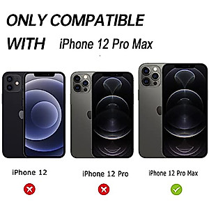 RANYOK Wallet Case Compatible with iPhone 12 Pro Max (6.7 inch), Premium PU Leather Zipper Flip Wallet RFID Blocking with Wrist Strap Magnetic Closure Built-in Kickstand Protective Case - Black Green