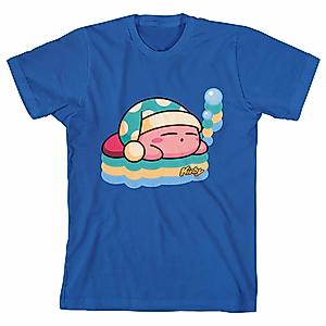 Kirby Main Character Sleeping Boy's Royal Blue T-Shirt-XS