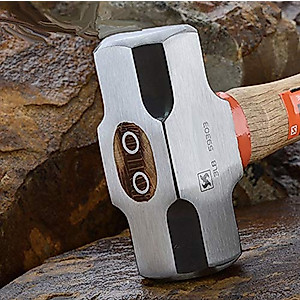 Edward Tools Pro 3 Pound Sledge Hammer - Heavy Duty Harden Steel Mini Sledge Hammer for Drilling, Chisels, Nail, Rebar, Kindling Crack Hammer - Solid Anti Reverberation Oak Handle