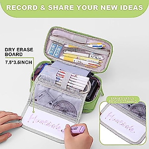 SCIONE Pencil Case for Girls Boys, Large Pencil Pouch School Supplies for Kids with Dry-erase Board, Big Capacity Zipper Cute Pen Box, Back to School Gifts for Student Teens