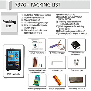 RCBDBSM 737G+ 4.3KW Battery Spot Welder, Battery Spot Welding Machine for 18650 14500 Lithium Battery Pack Building, Portable Pulse Welding Machine with Welder Pen and Foot Pedal