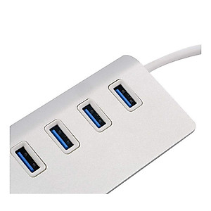 Aluminum 4 Port USB 3.0 Hub 5Gbps High Super Speed Adapter Cable for PC Laptop
